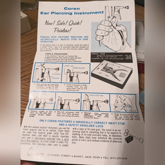 Quimsco | Bath & Body | Quimsco Coren Ear Piercing Instrument And Five ...